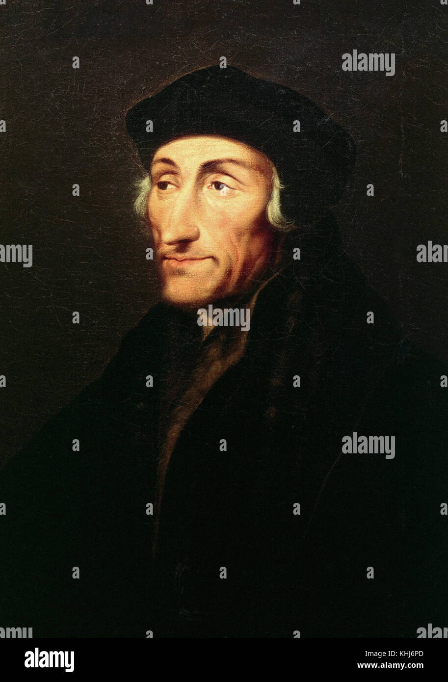 French school Portrait of Erasme 17th century Stock Photo - Alamy