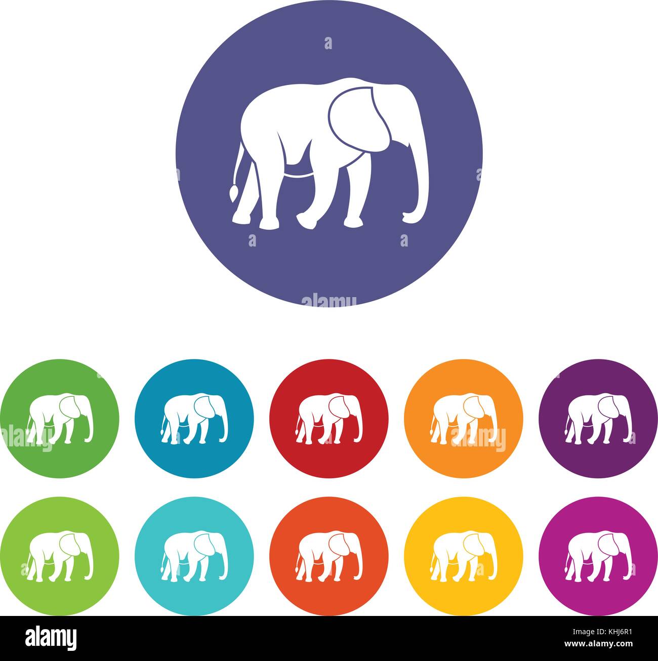 Wild elephant set icons Stock Vector Image & Art - Alamy