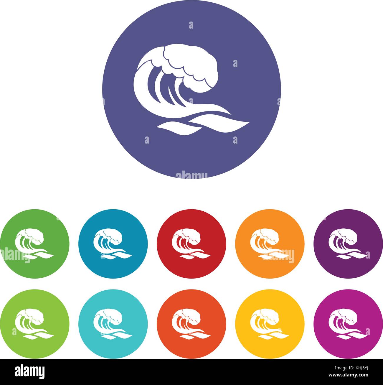 Wave set icons Stock Vector Image & Art - Alamy