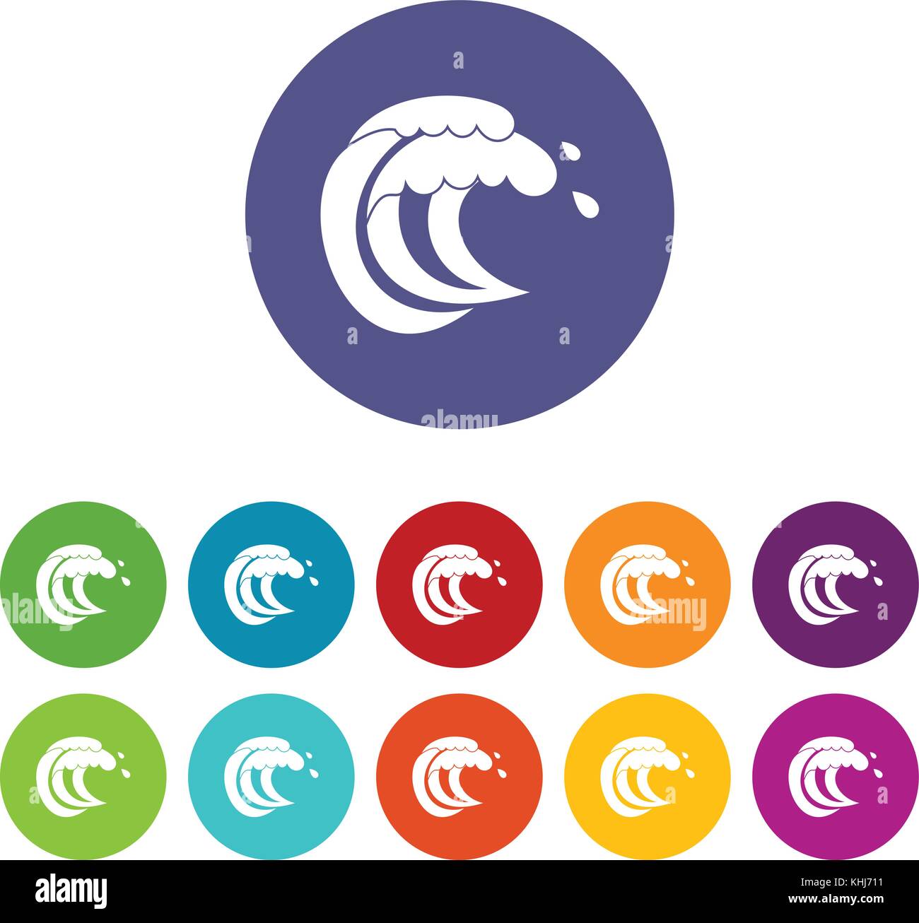 Wave of sea tide set icons Stock Vector Image & Art - Alamy