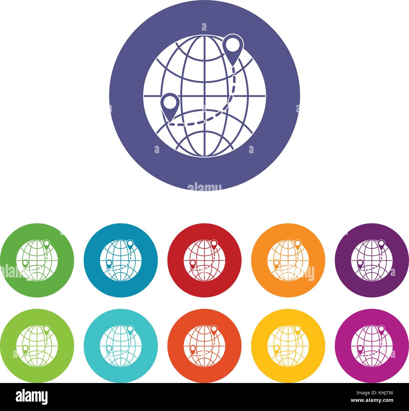 Globe set icons Stock Vector Image & Art - Alamy