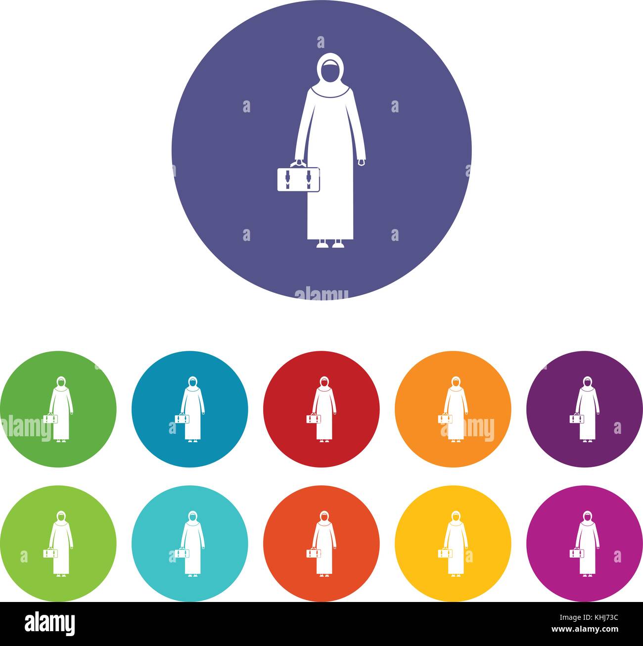 Arabic woman set icons Stock Vector Image & Art - Alamy