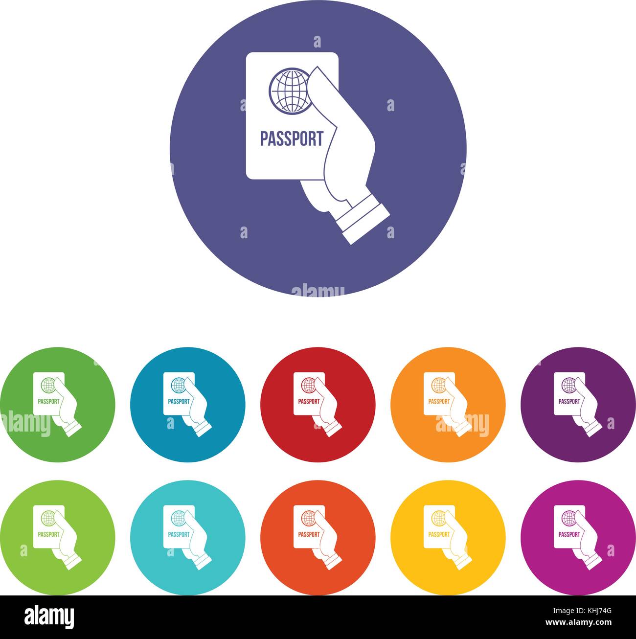 Passport set icons Stock Vector Image & Art - Alamy