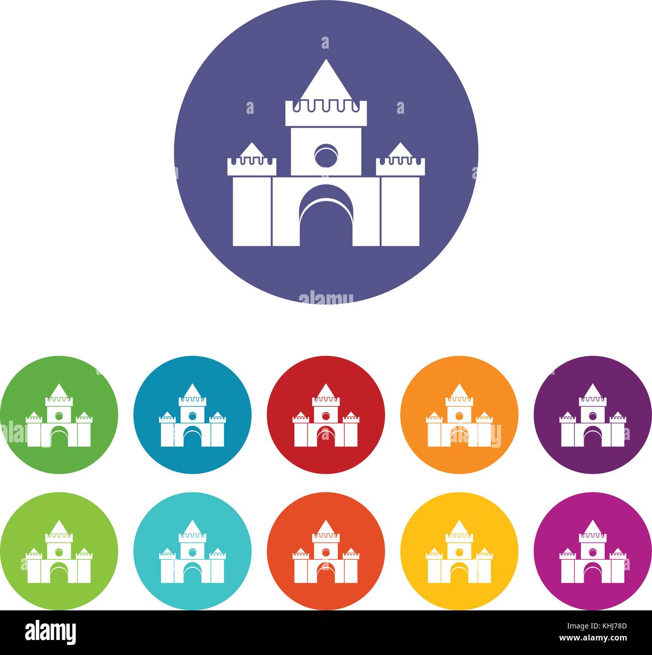 Fairytale castle set icons Stock Vector Image & Art - Alamy
