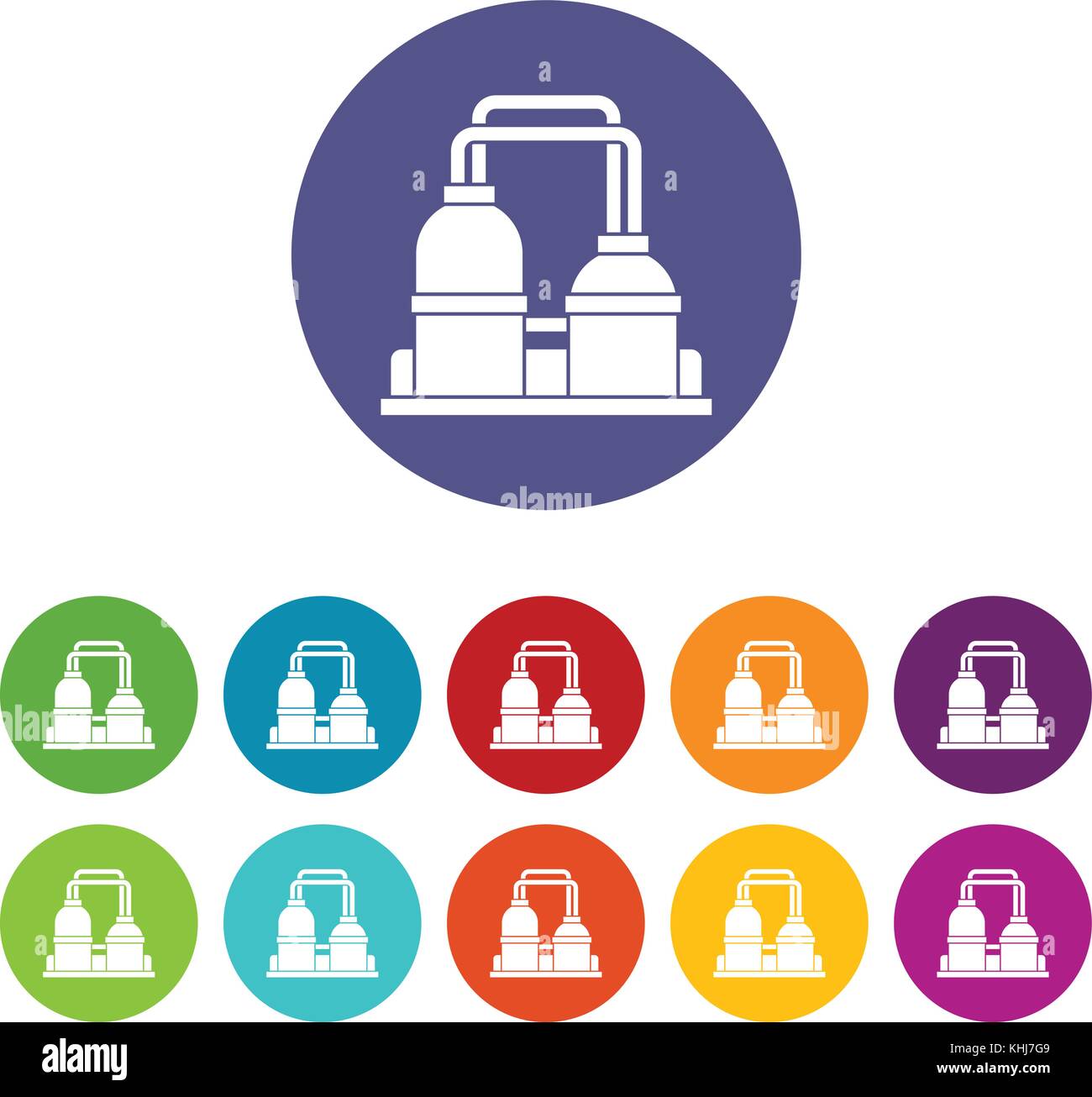 Oil processing factory set icons Stock Vector Image & Art - Alamy