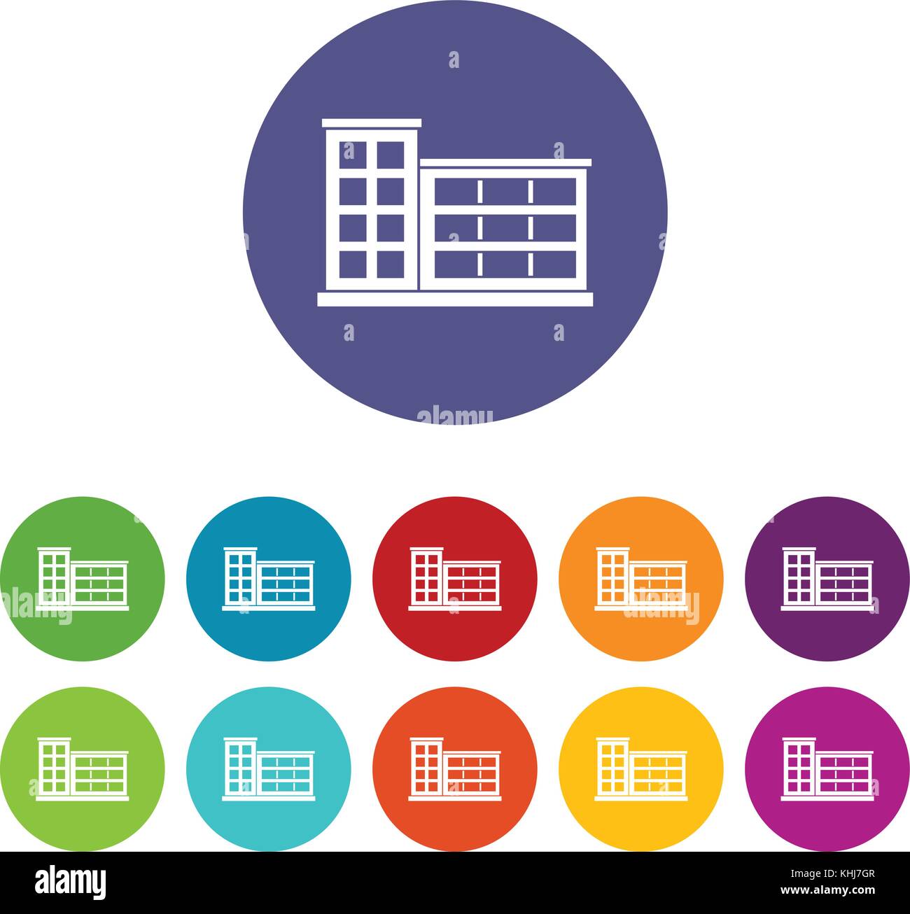 Industrial factory building set icons Stock Vector Image & Art - Alamy