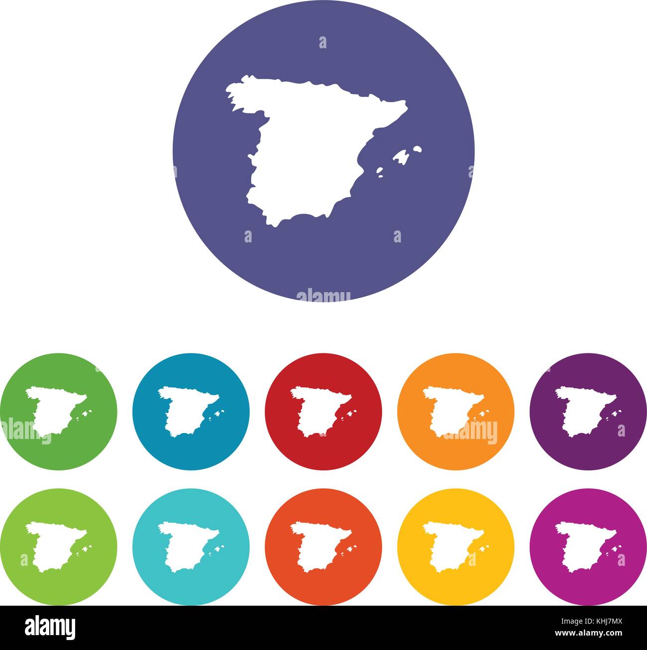 Map of Spain set icons Stock Vector Image & Art - Alamy