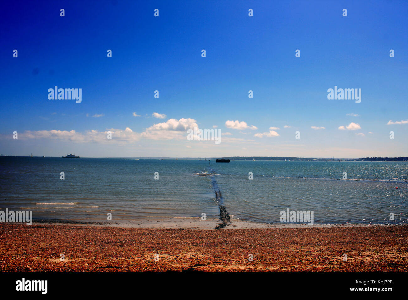 Calshot beach forms part of a mile long shingle spit which reaches out ...