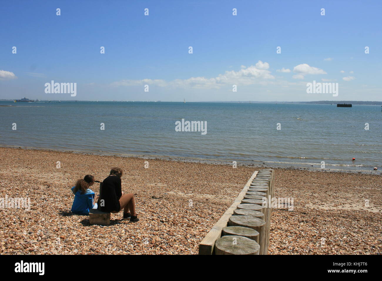 Calshot beach forms part of a mile long shingle spit which reaches out ...