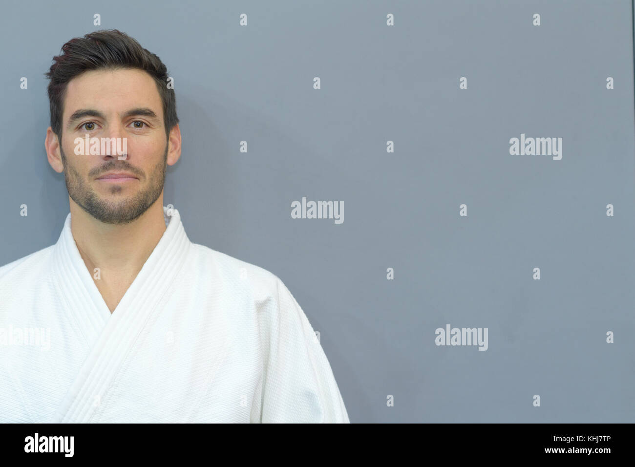 male athlete posing in kimono Stock Photo - Alamy