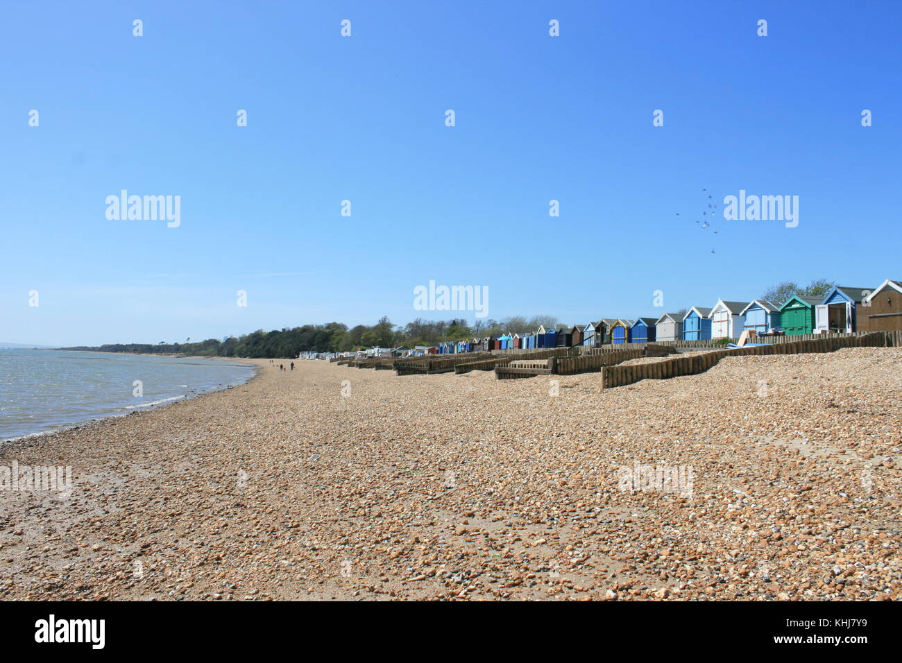 Calshot beach forms part of a mile long shingle spit which reaches out ...