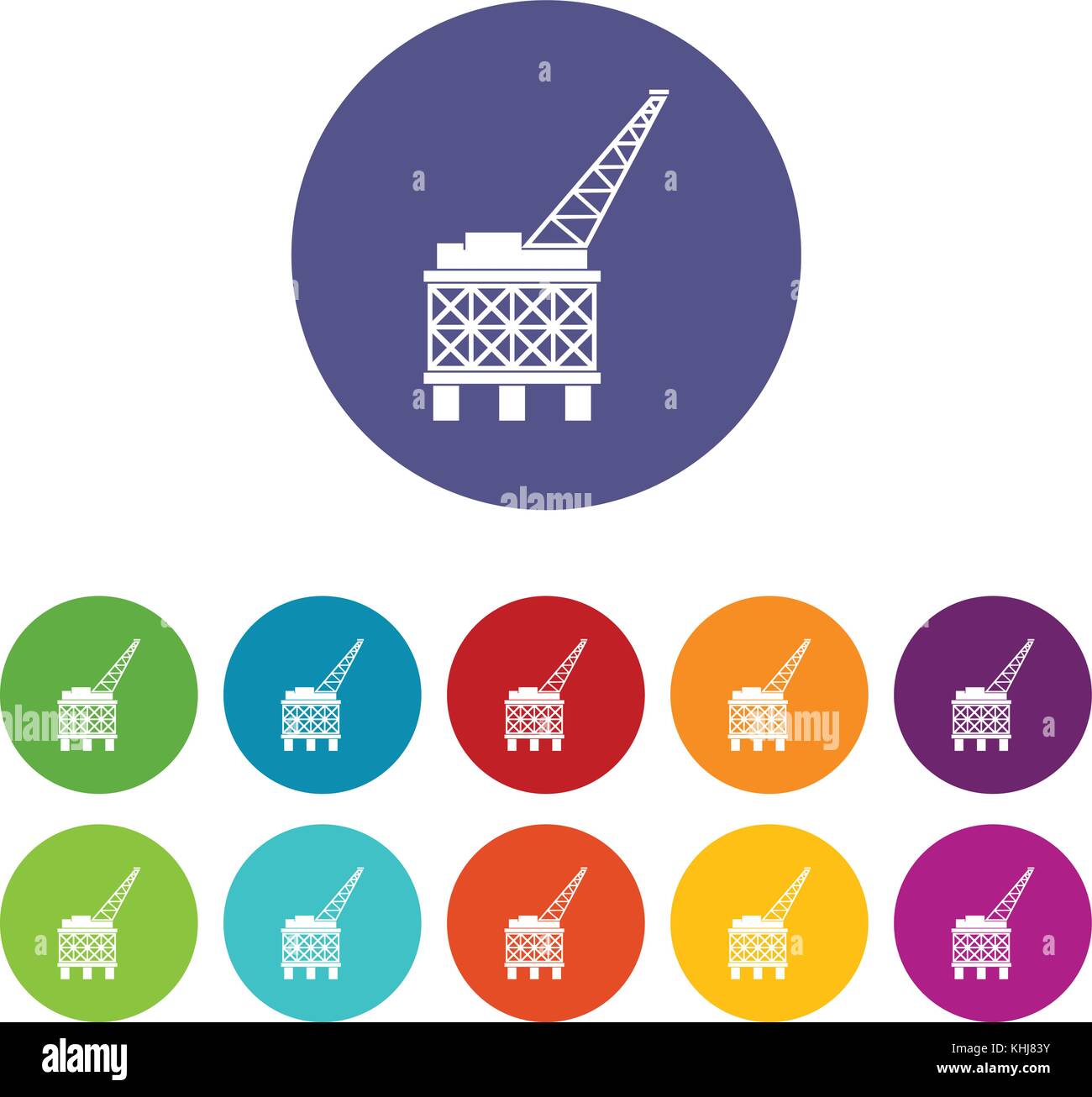 Oil platform set icons Stock Vector Image & Art - Alamy