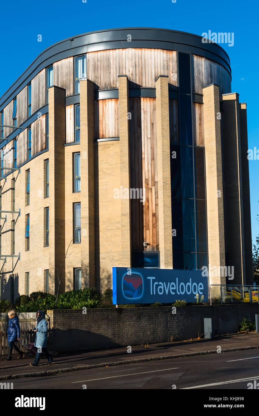 The Travelodge hotel chain on Newmarket Rd, Cambridge city, England UK ...