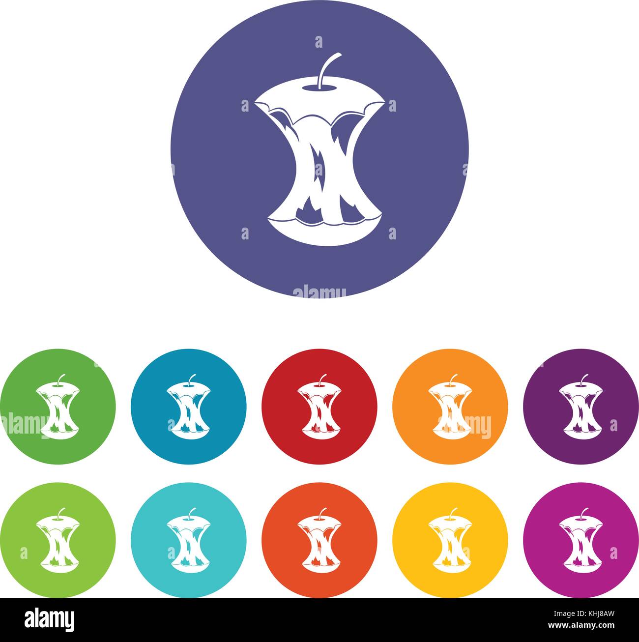 Apple core set icons Stock Vector Image & Art - Alamy