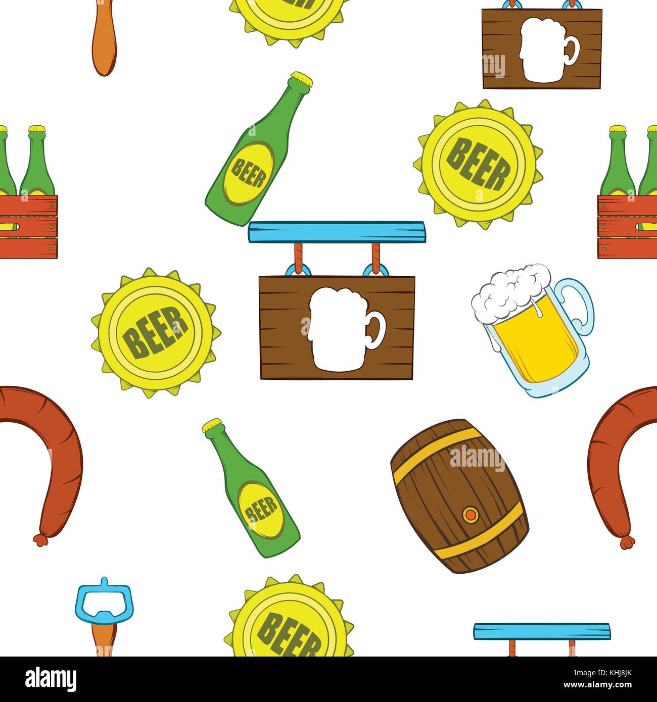Beer pattern, cartoon style Stock Vector Image & Art - Alamy