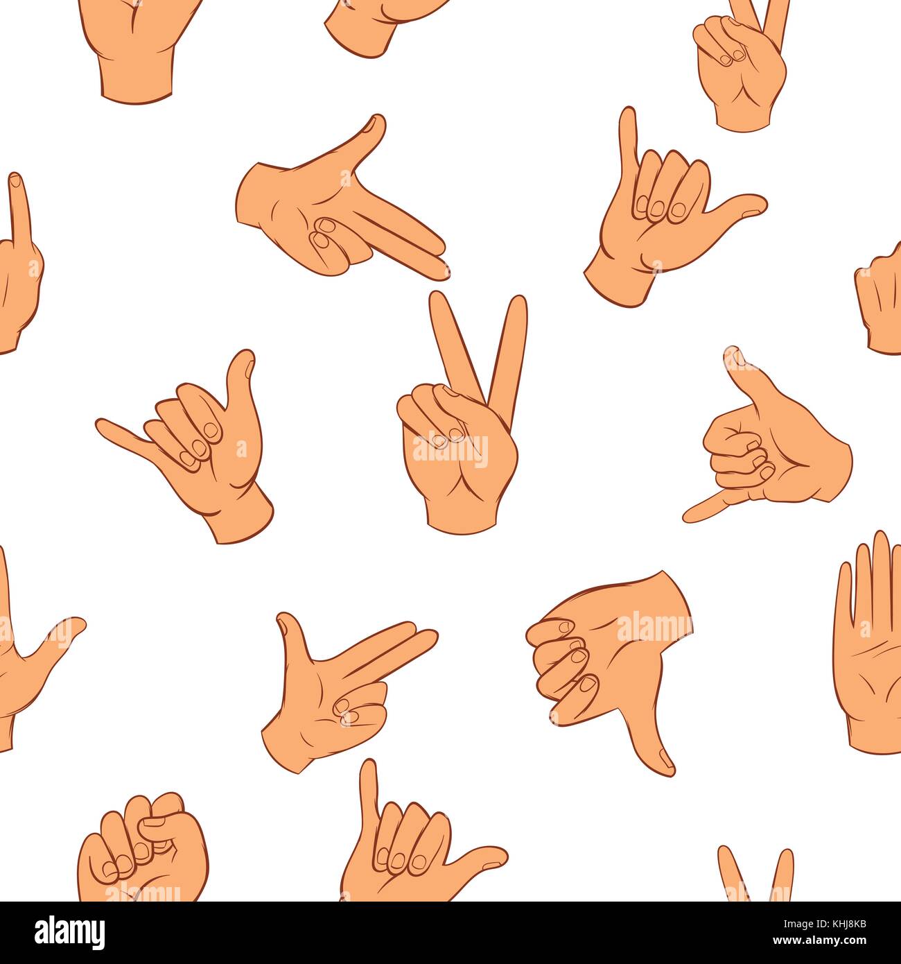 Gesture pattern, cartoon style Stock Vector Image & Art - Alamy