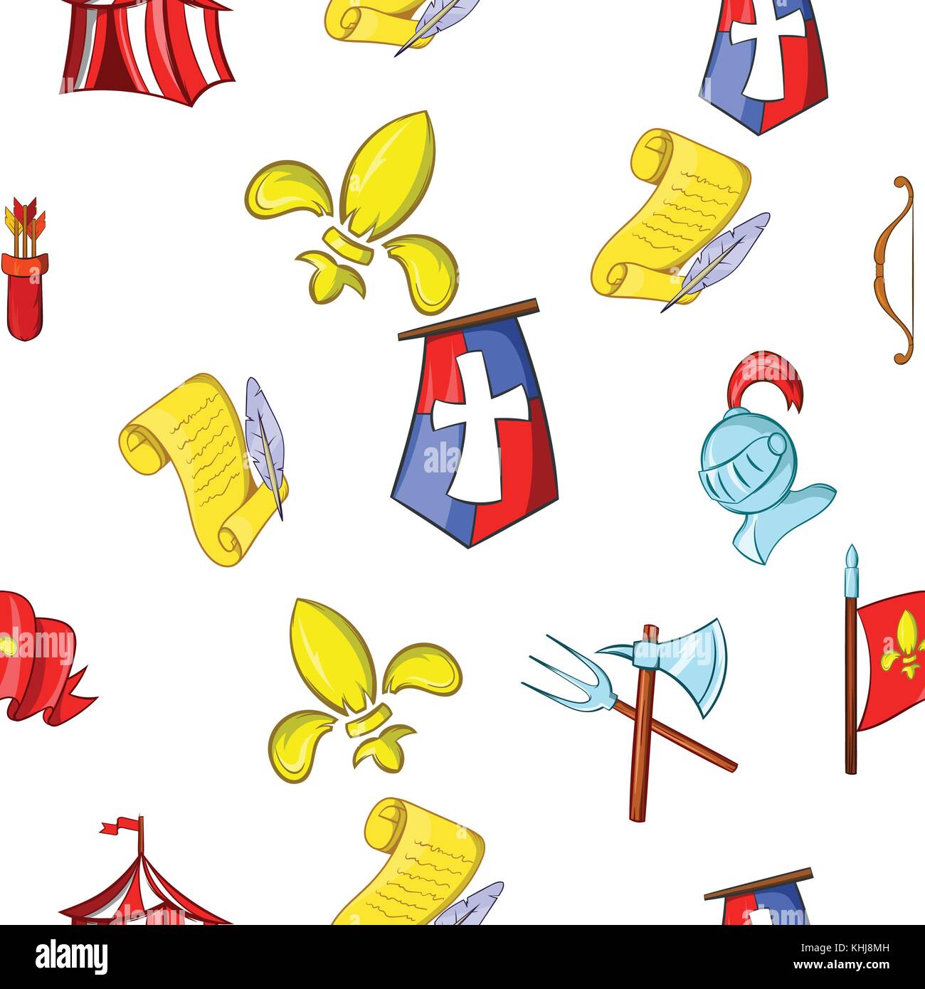 Medieval knight pattern, cartoon style Stock Vector Image & Art - Alamy