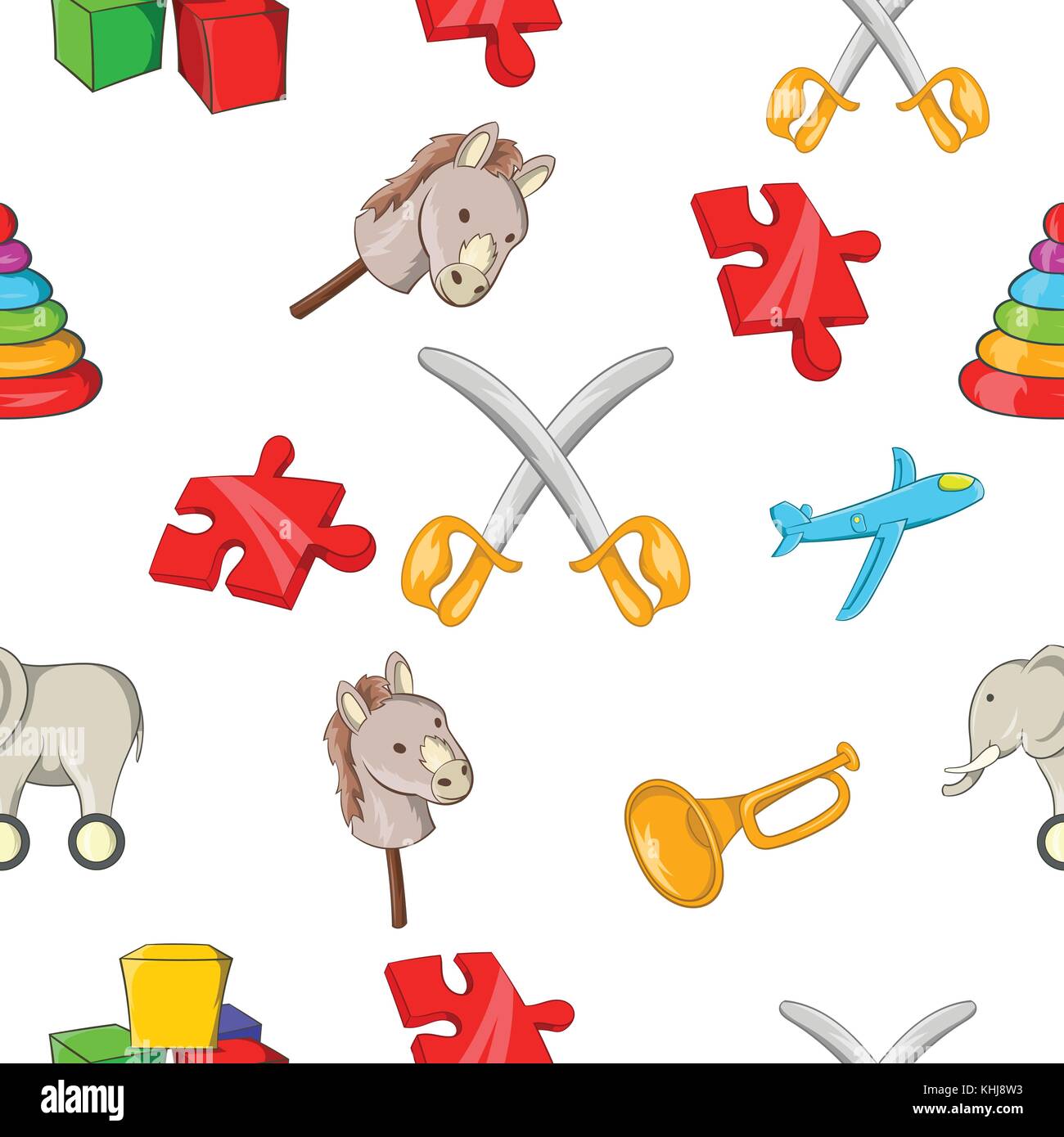 Kids fun pattern, cartoon style Stock Vector Image & Art - Alamy
