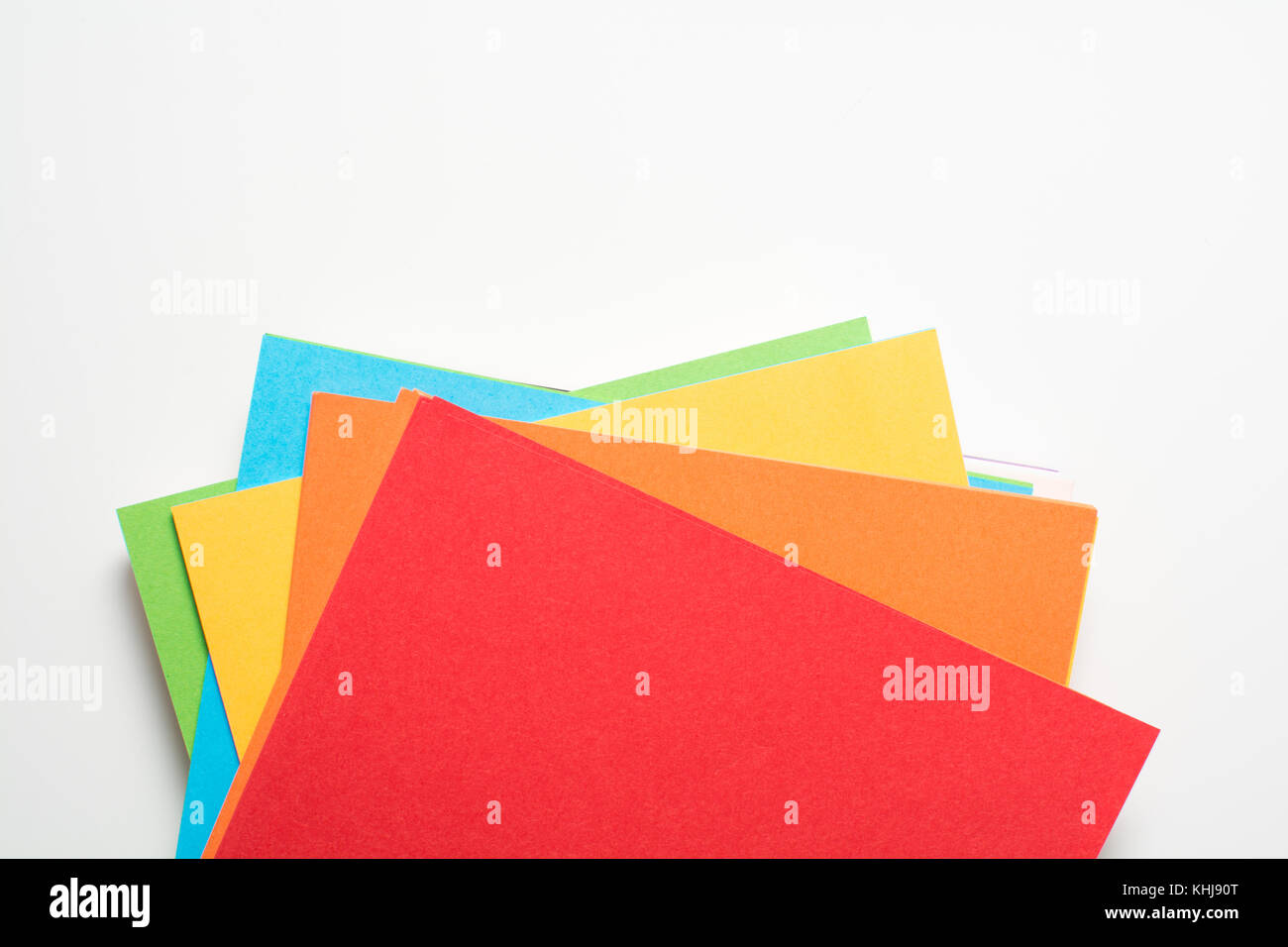 Sheets of bright colored art paper isolated on white background Stock ...