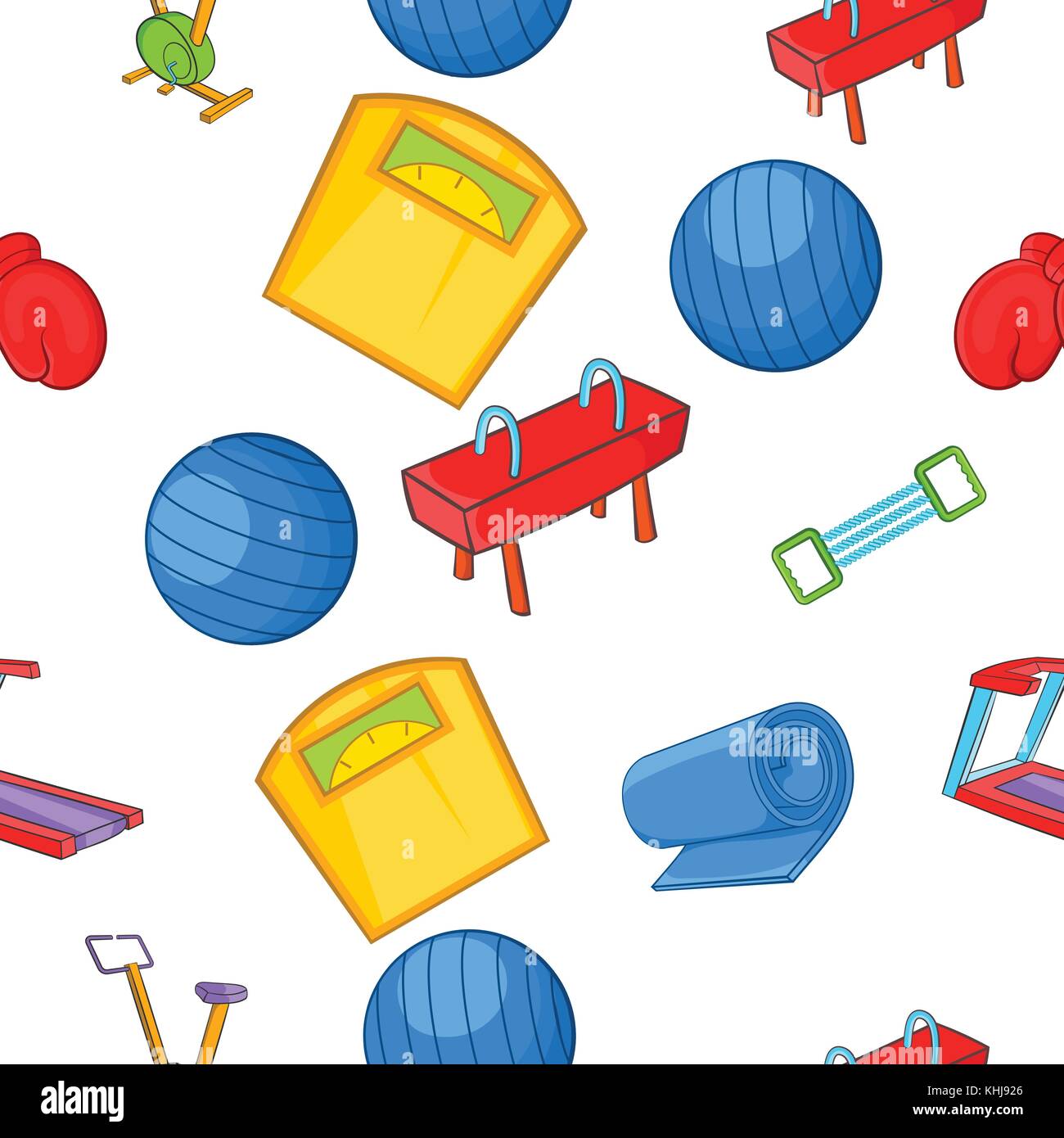 Classes in fitness room pattern, cartoon style Stock Vector Image & Art ...