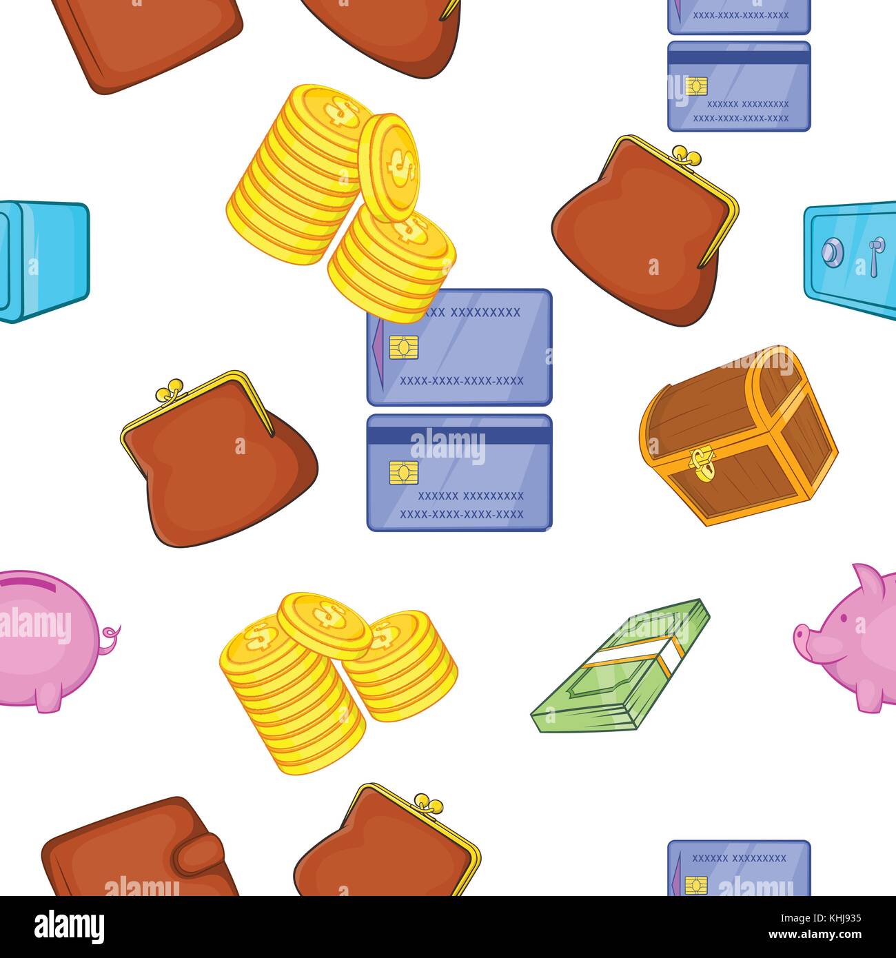 Cash pattern, cartoon style Stock Vector Image & Art - Alamy