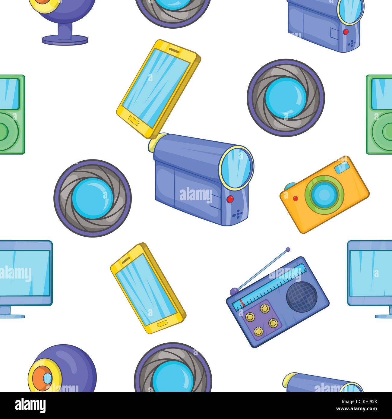 Electronic appliance pattern, cartoon style Stock Vector Image & Art ...