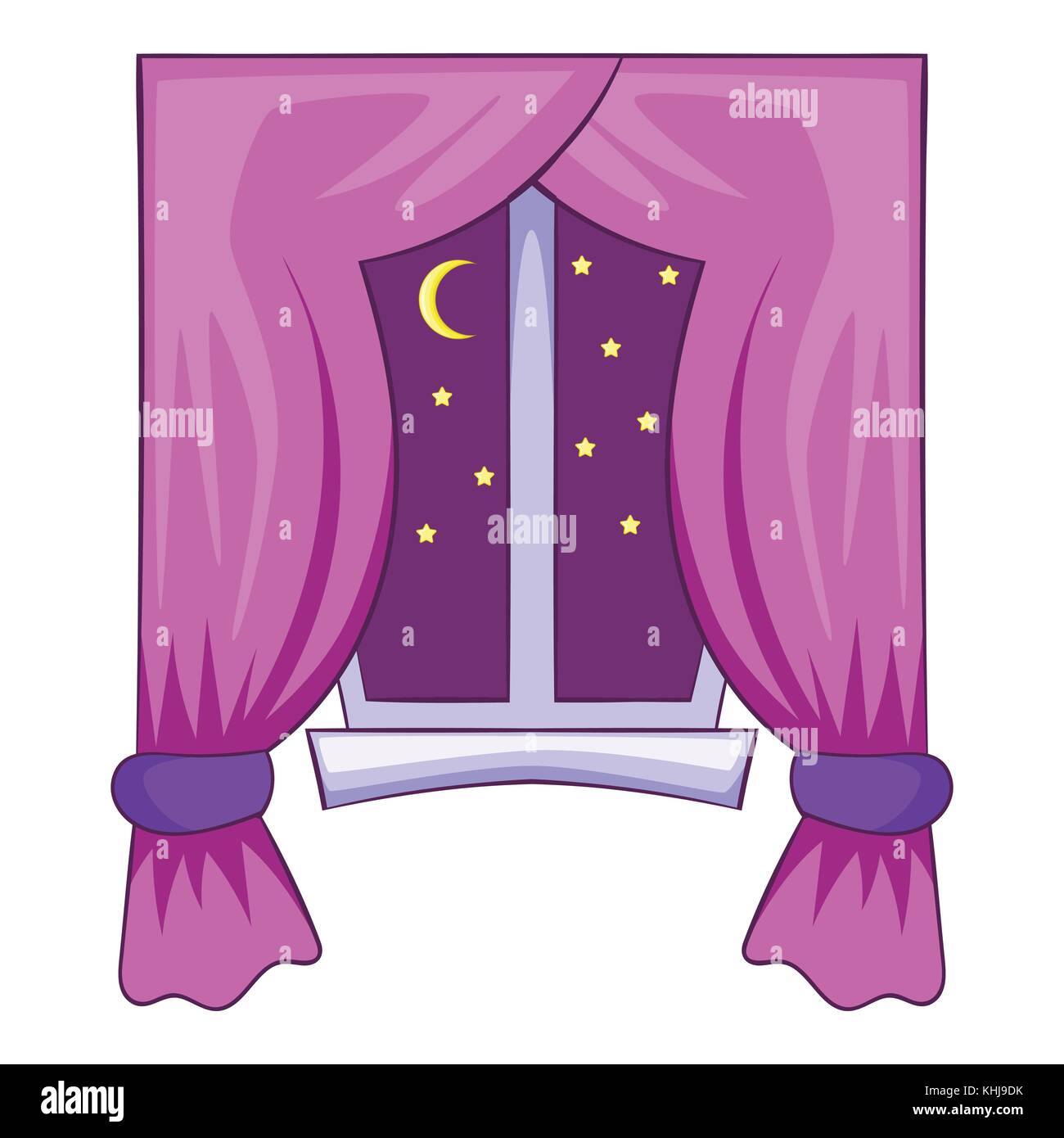 Night window icon, cartoon style Stock Vector Image & Art - Alamy
