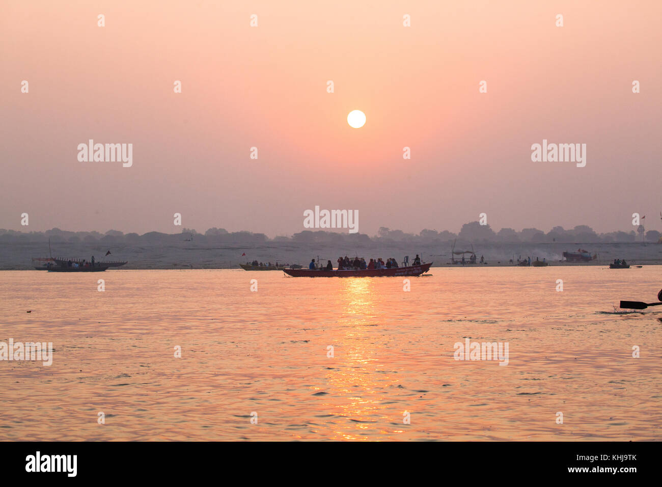 Varanasi boat trip sunrise hi-res stock photography and images - Alamy