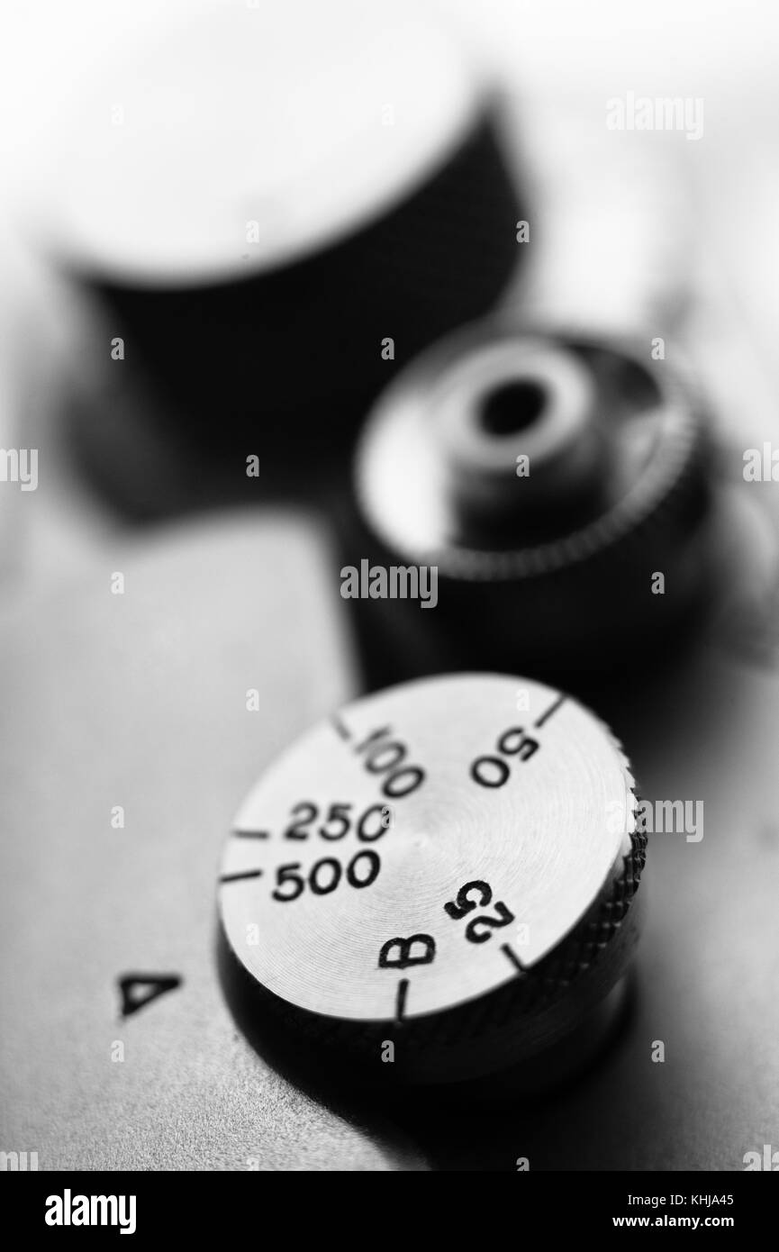 Macro of old retro film camera Stock Photo - Alamy