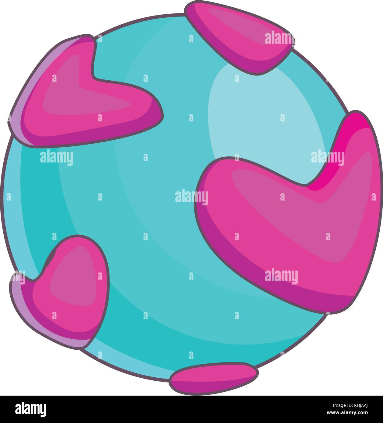 Planet with pink hearts icon, cartoon style Stock Vector Image & Art ...
