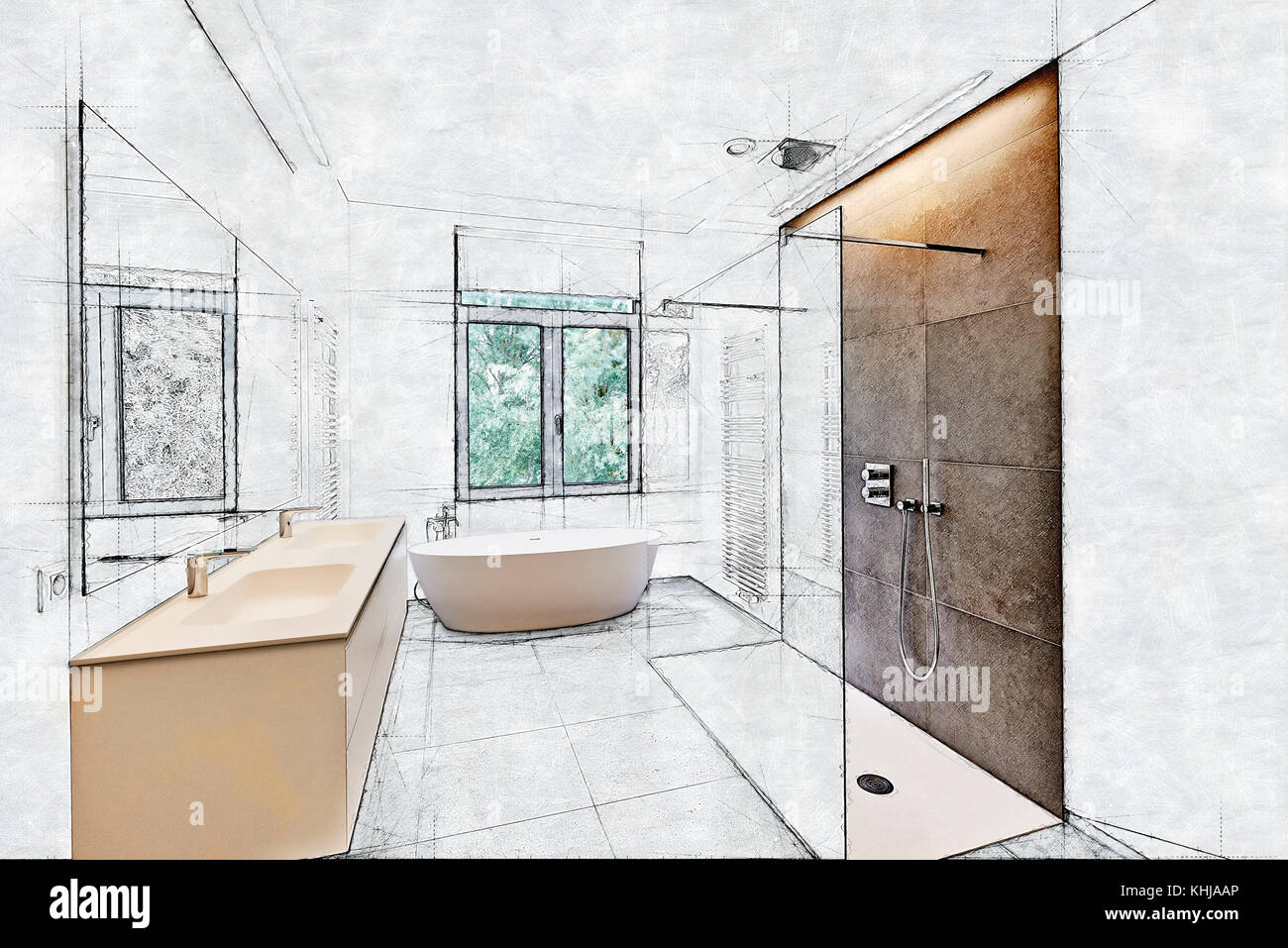 Bathroom sketch hi-res stock photography and images - Alamy
