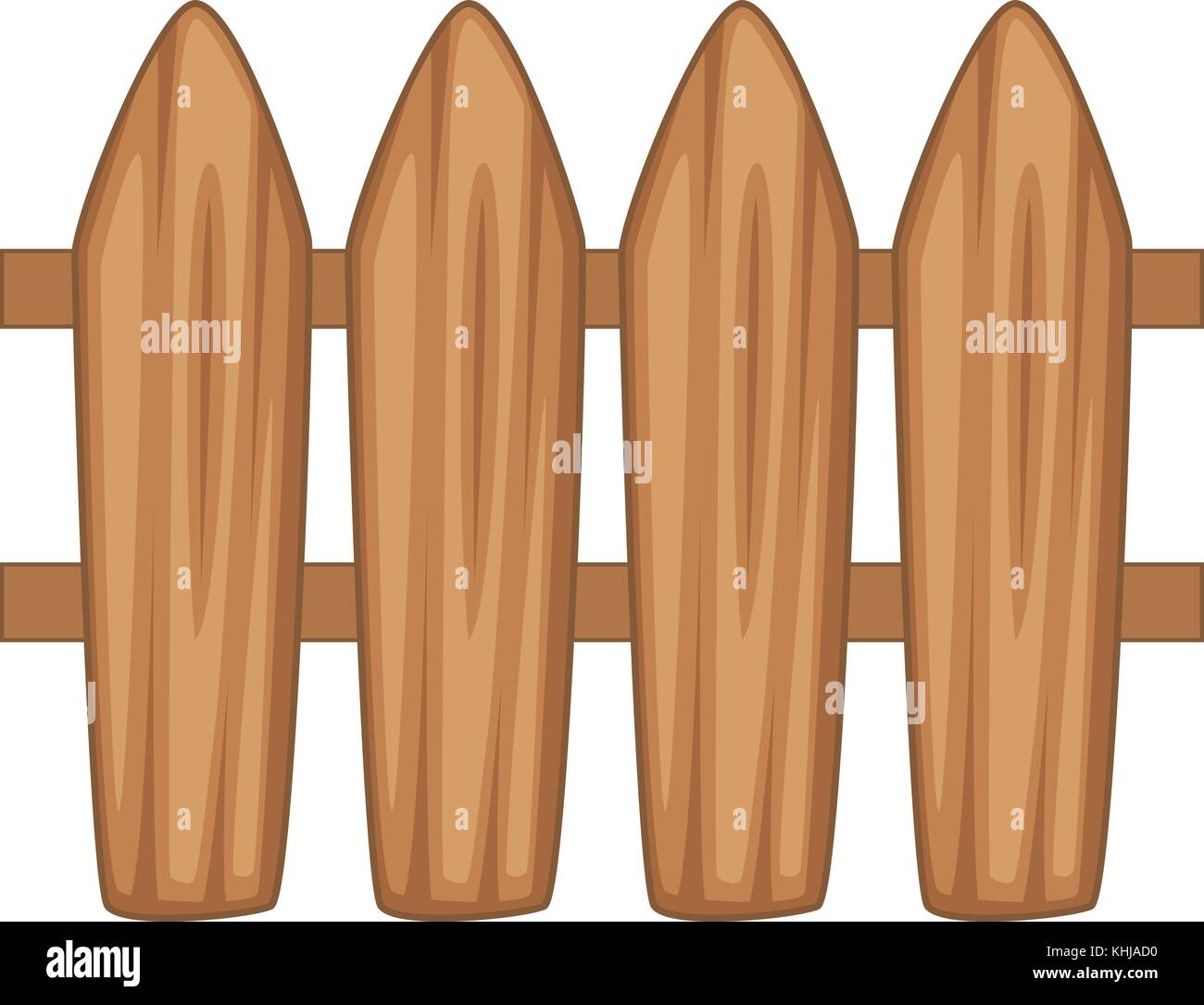 Brown wooden picket fence icon, cartoon style Stock Vector Image & Art ...