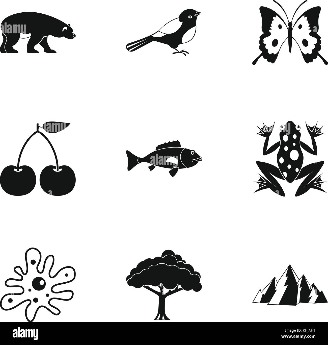 Nature icons set, simple style Stock Vector Image & Art - Alamy