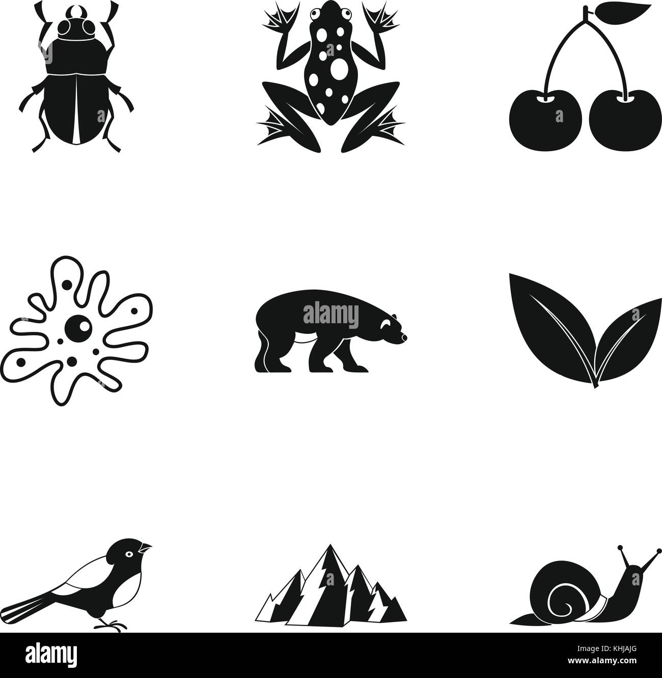 Flora icons set, simple style Stock Vector Image & Art - Alamy