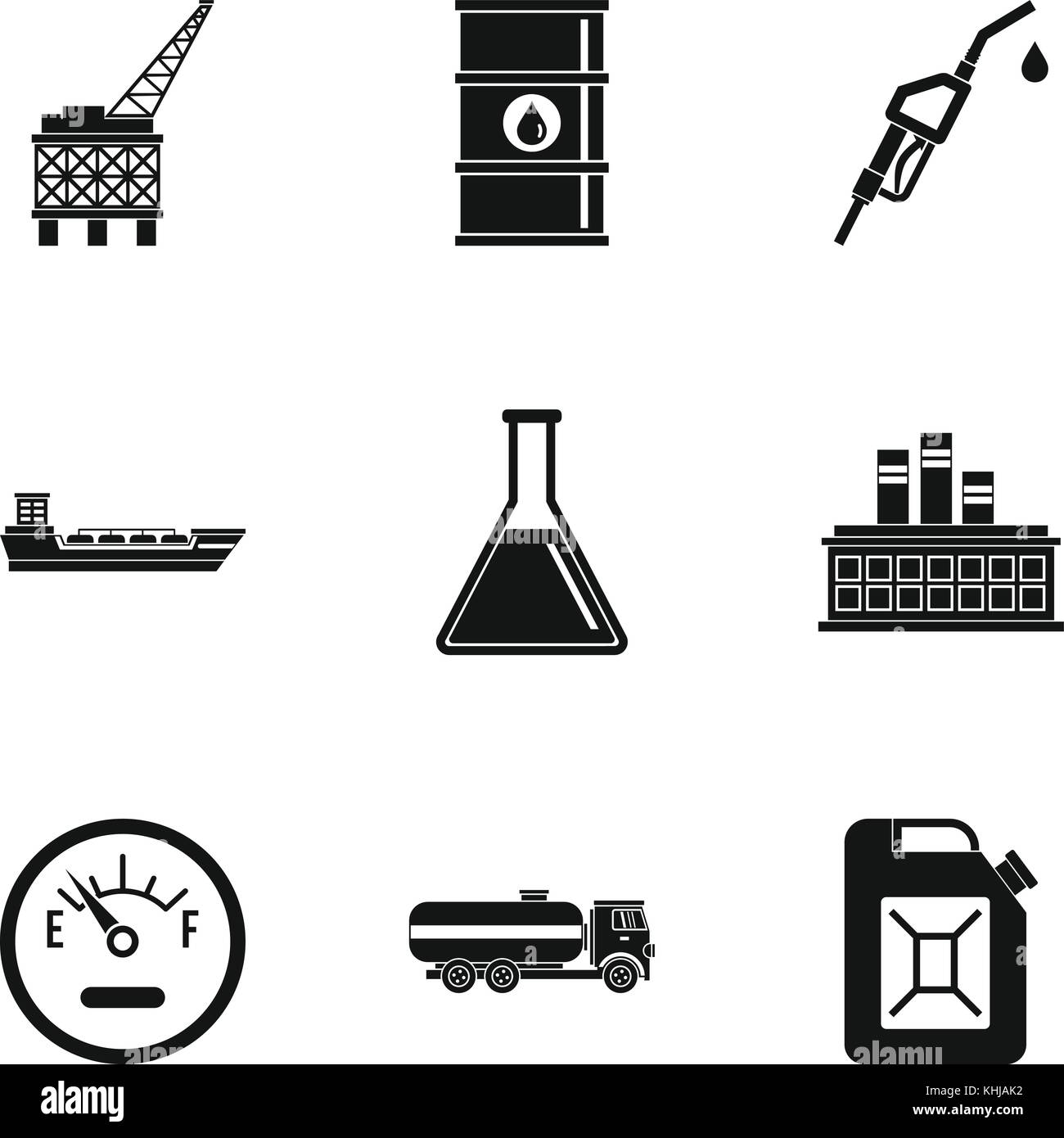Gasoline icons set, simple style Stock Vector Image & Art - Alamy
