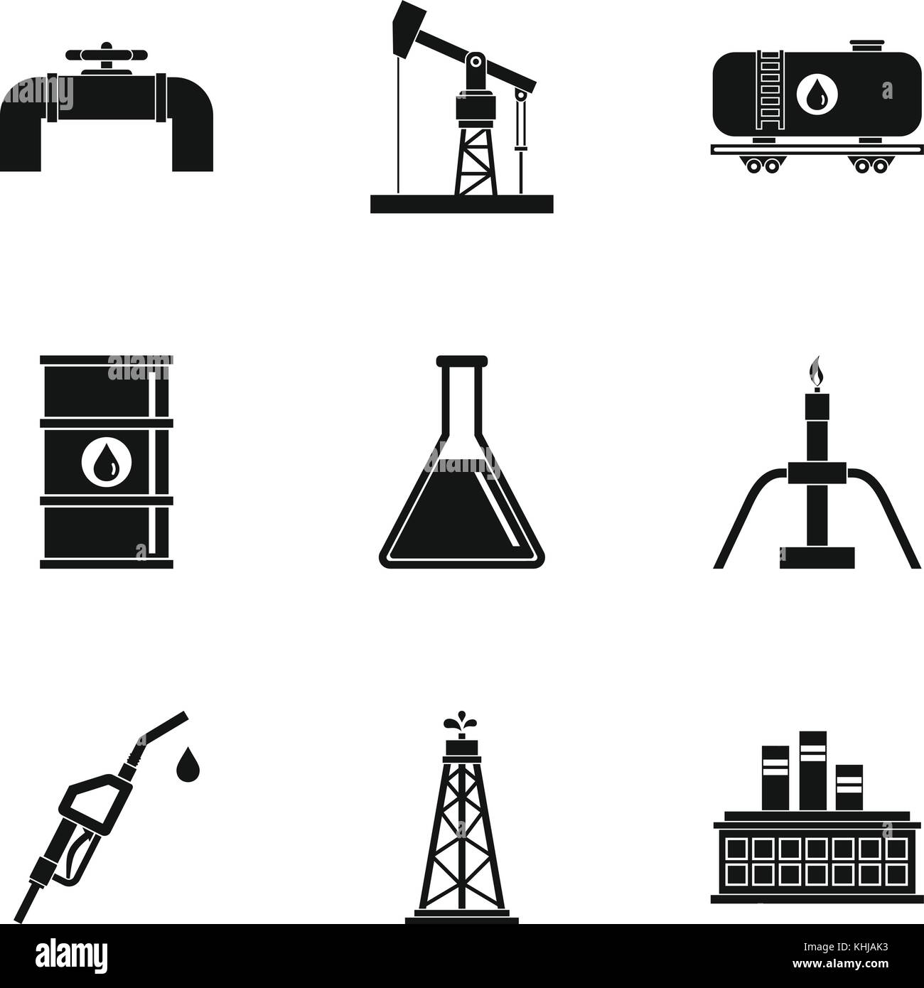 Oil production icons set, simple style Stock Vector Image & Art - Alamy