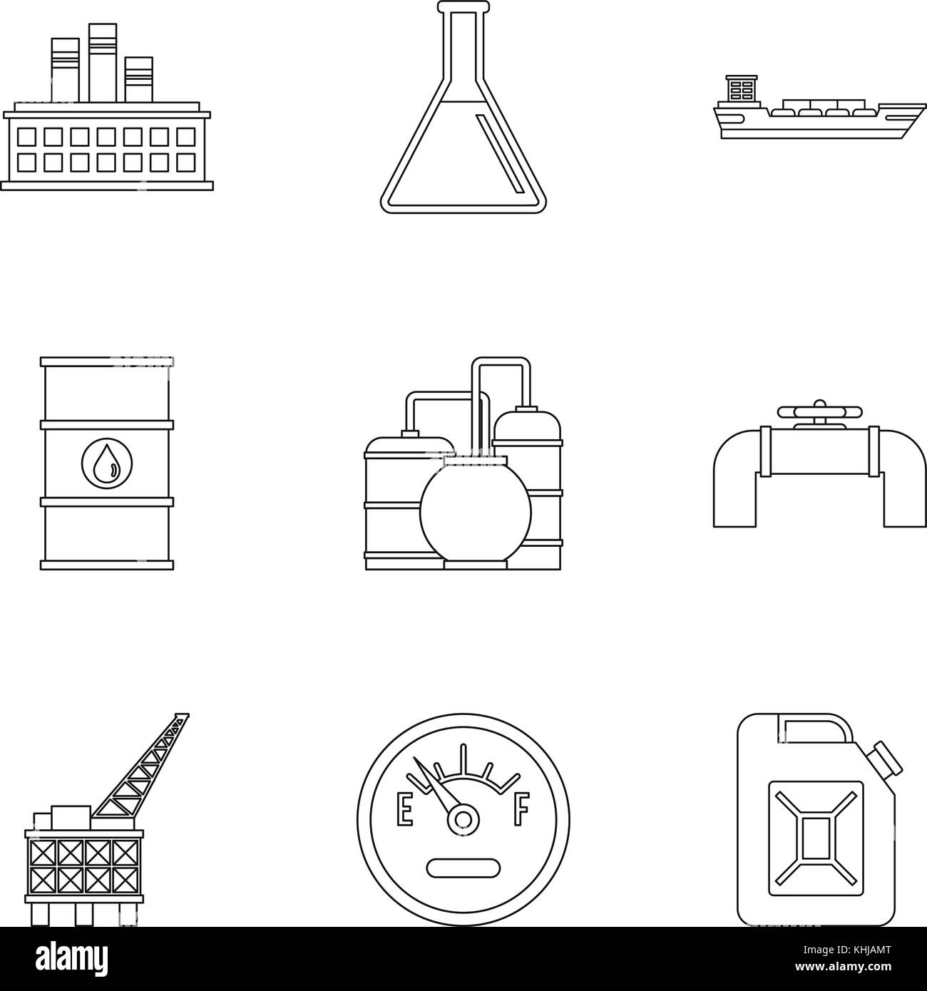 Fuel icons set, outline style Stock Vector Image & Art - Alamy