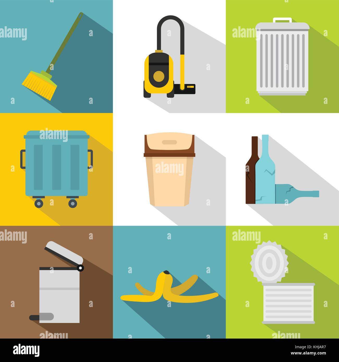Waste icons set, flat style Stock Vector Image & Art - Alamy