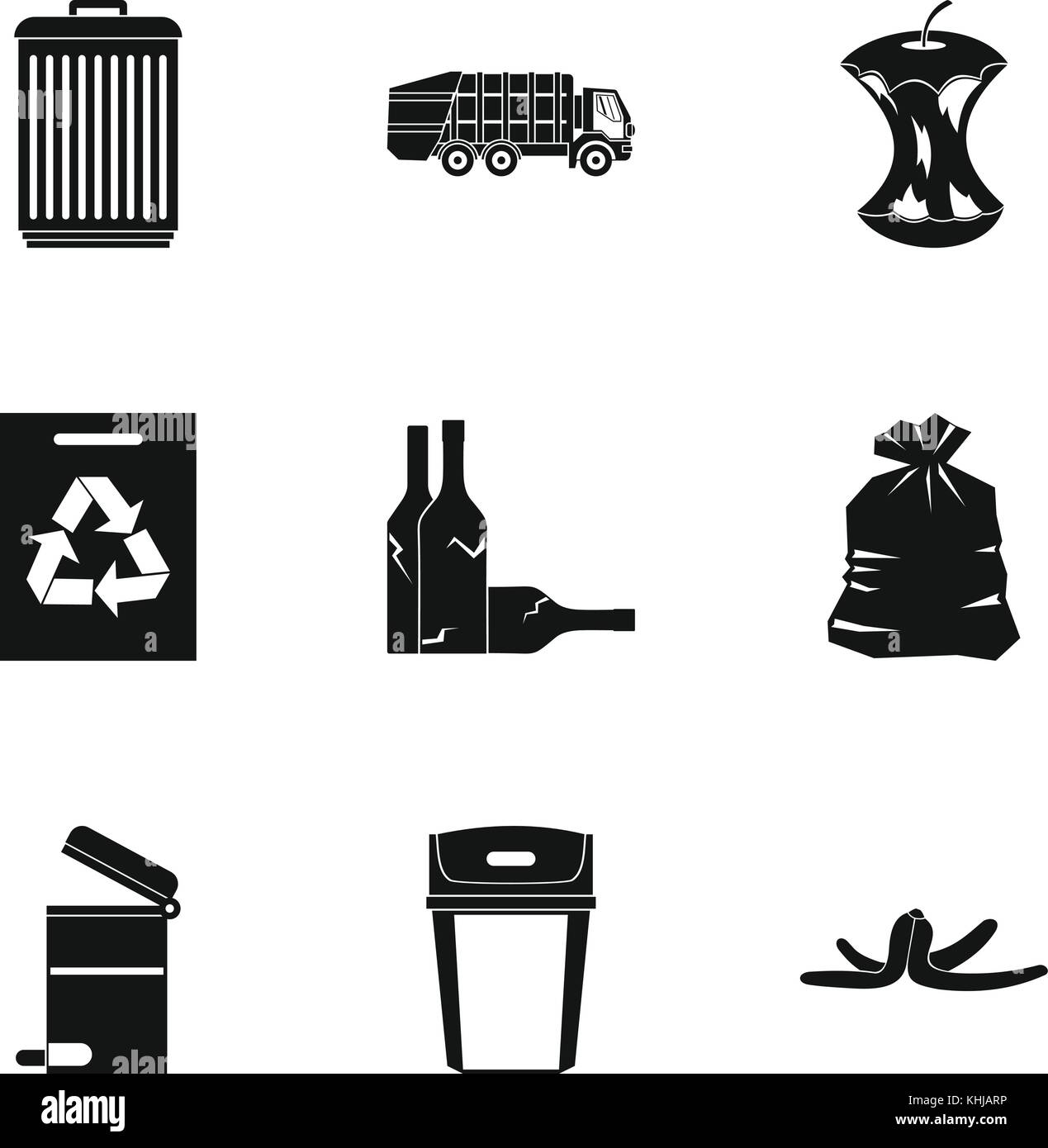 Waste icons set, simple style Stock Vector Image & Art - Alamy