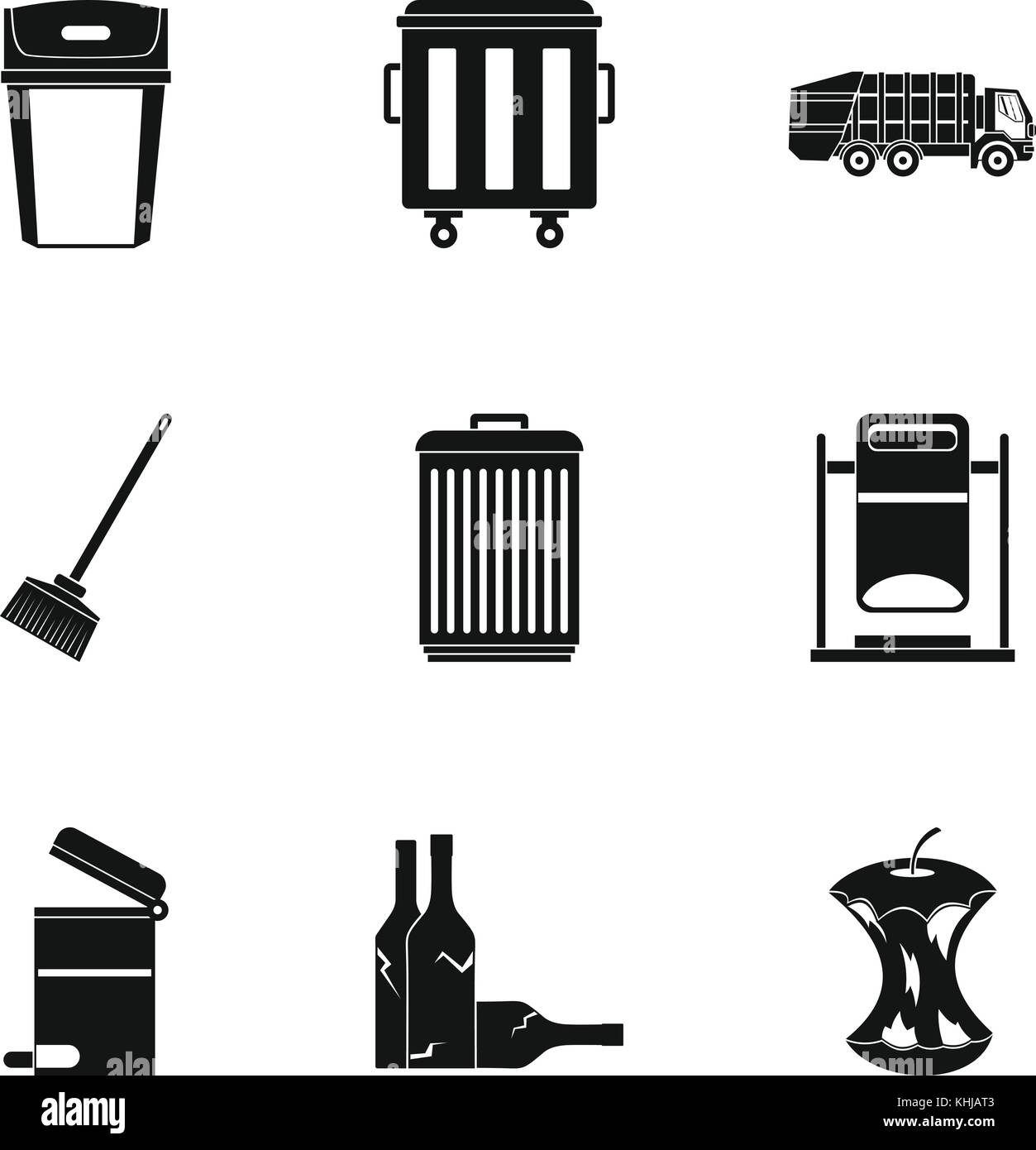 Garbage icons set, simple style Stock Vector Image & Art - Alamy