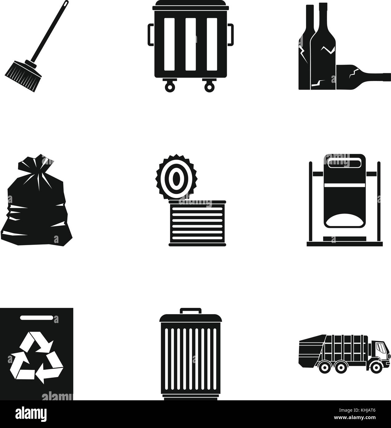 Trash icons set, simple style Stock Vector Image & Art - Alamy