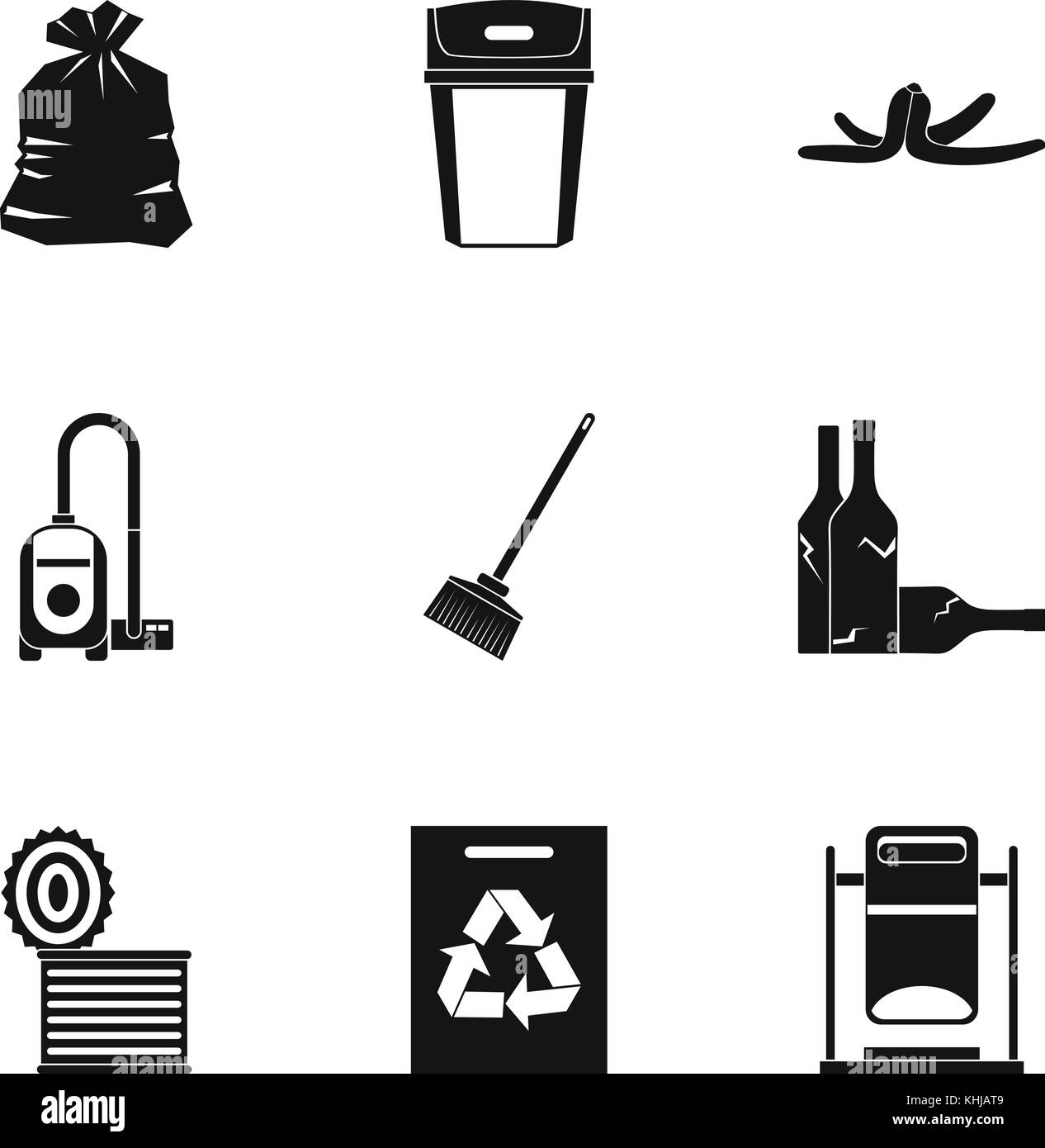 Types of waste icons set, simple style Stock Vector Image & Art - Alamy