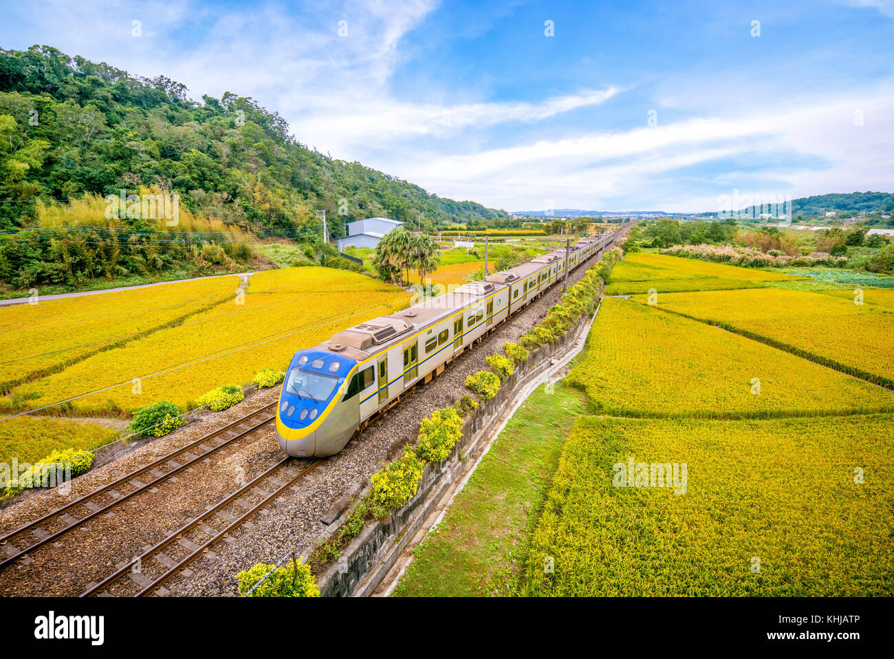train on the field in miaoli, taiwan Stock Photo - Alamy