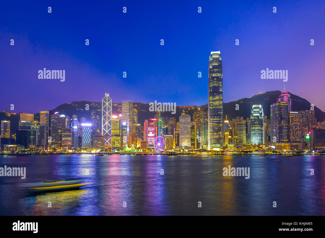 Victoria harbour night view hi-res stock photography and images - Alamy