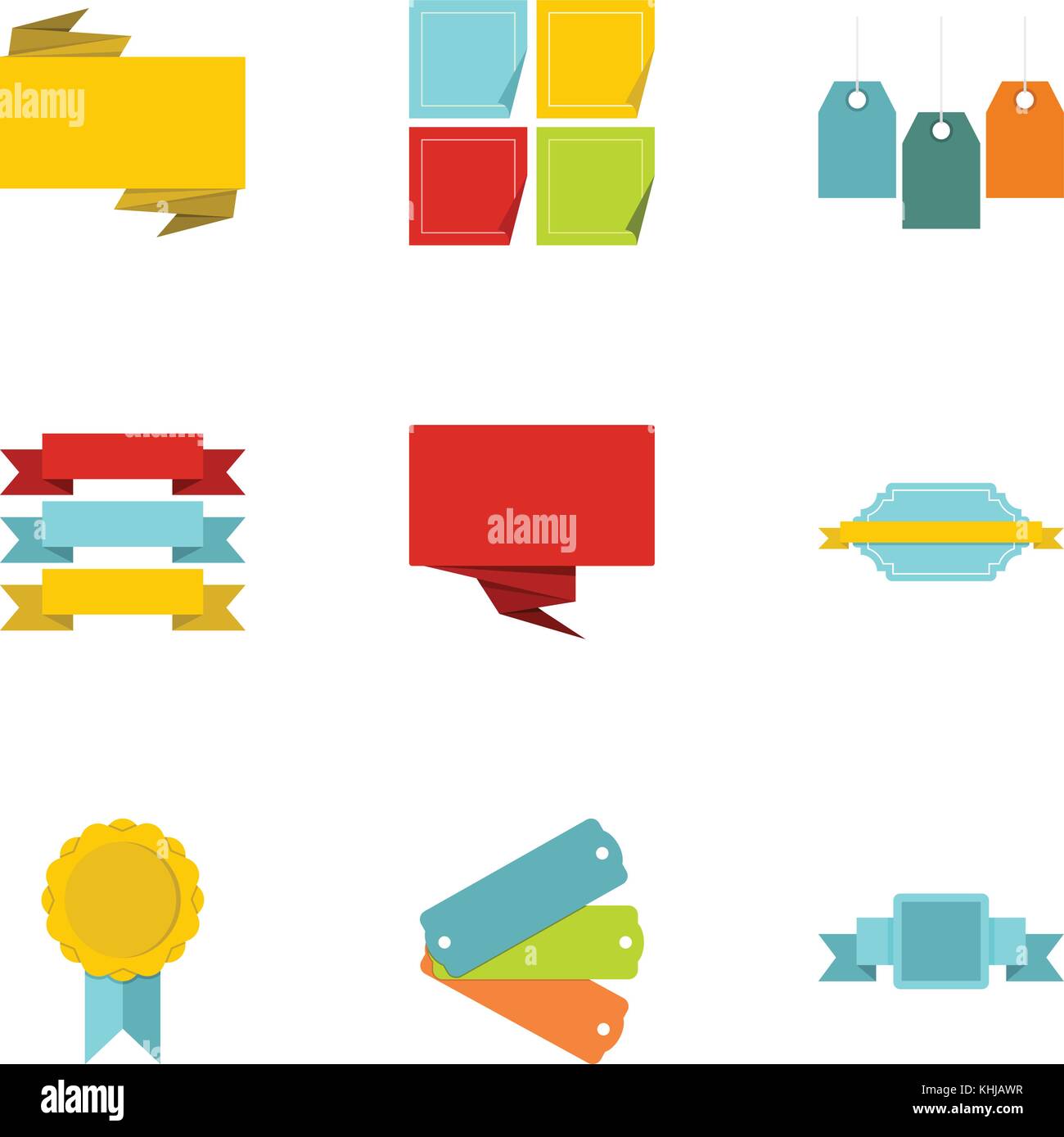 Badge icons set, flat style Stock Vector Image & Art - Alamy