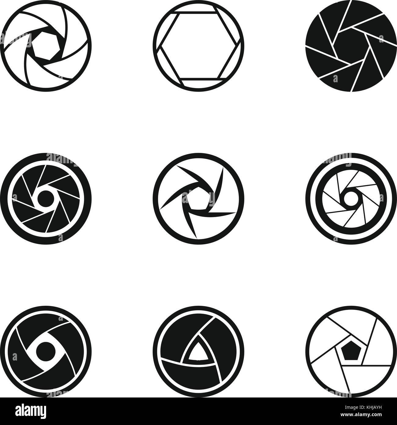 Aperture icons set, simple style Stock Vector Image & Art - Alamy