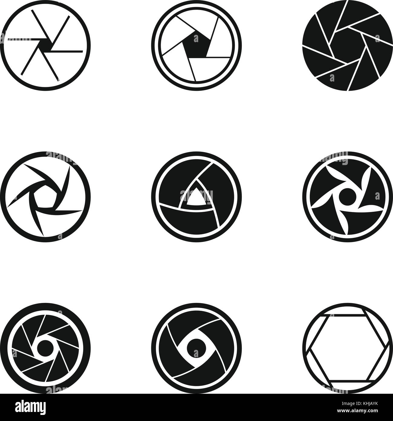 Aperture of camera icons set, simple style Stock Vector Image & Art - Alamy