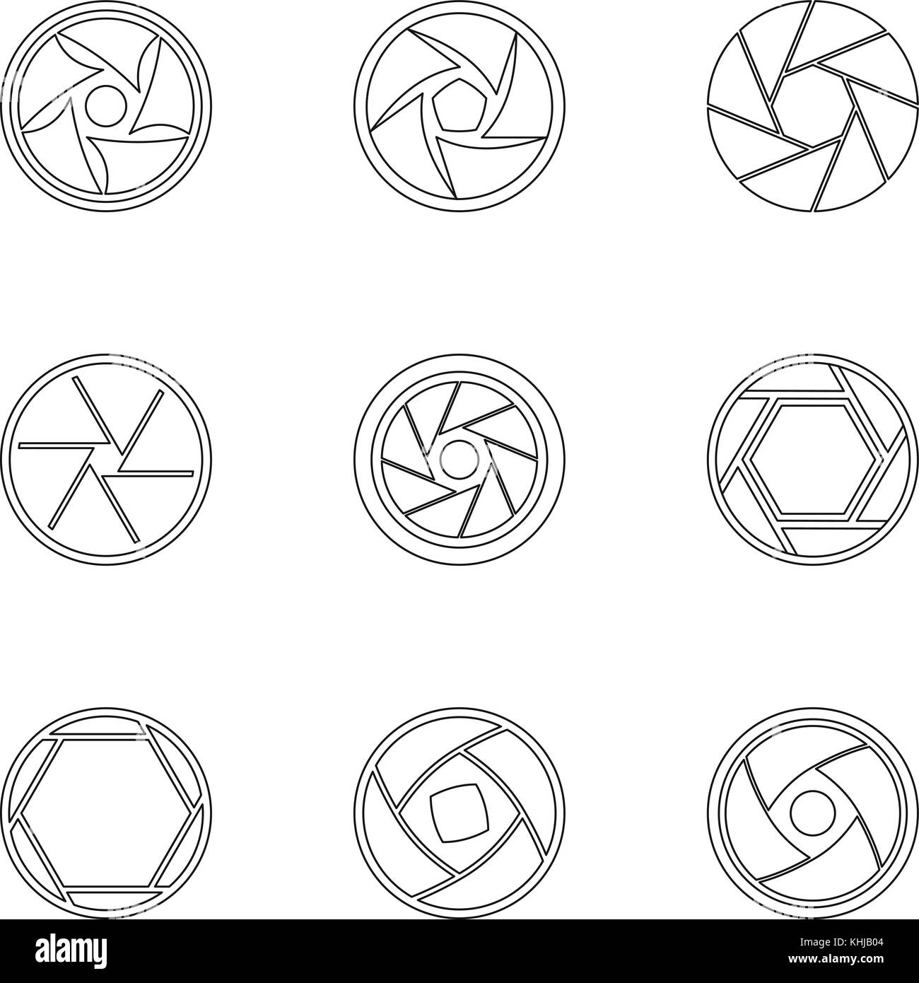 Types of aperture icons set, outline style Stock Vector Image & Art - Alamy