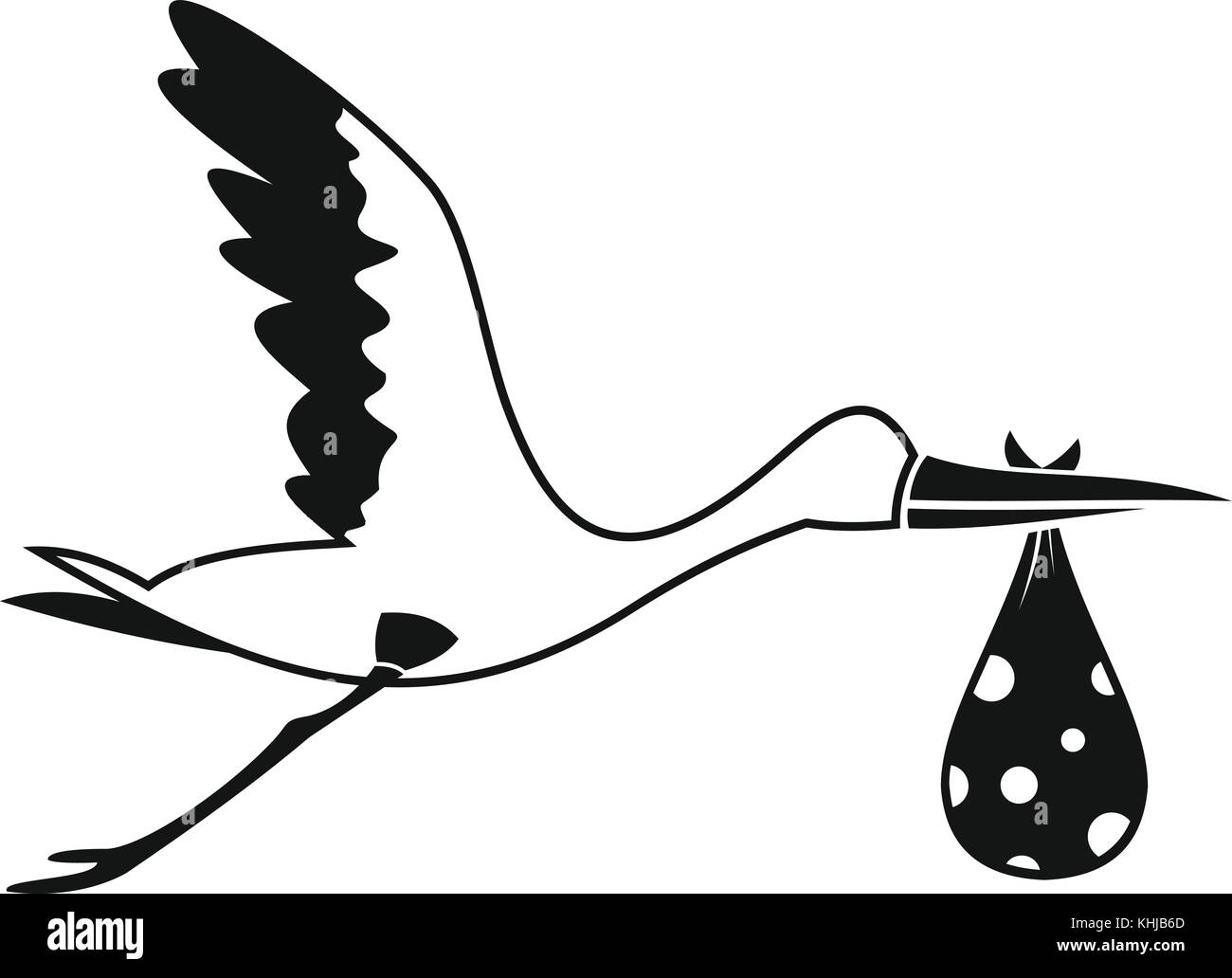 Flying stork carrying baby Stock Vector Images - Alamy