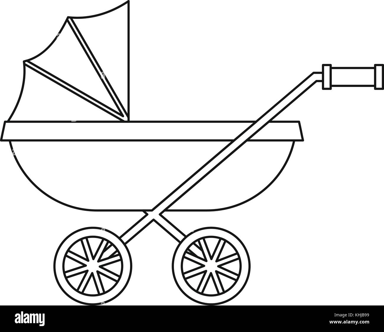 Baby stroller icon, outline style Stock Vector Image & Art - Alamy
